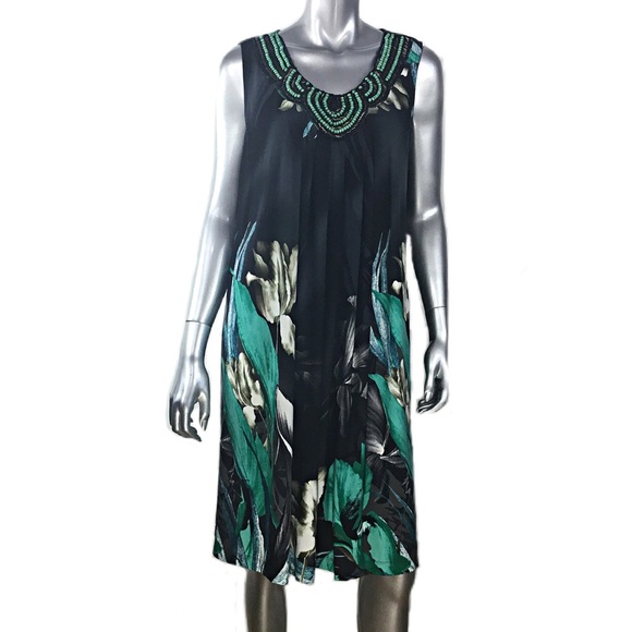 Studio I | Dresses | Studio I Beaded Black Floral Print Dress 4w | Poshmark